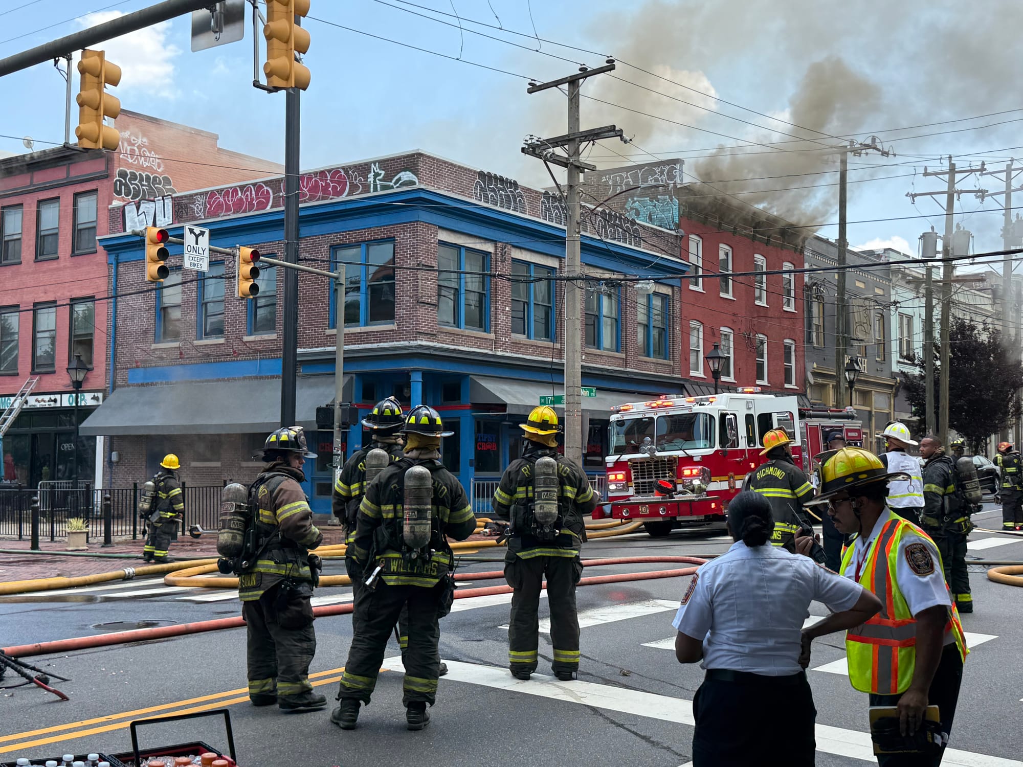 Fire erupts in Shockoe, displacing three people